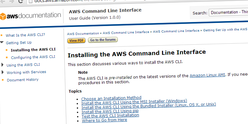 Setting up the Amazon AWS CLI on Ubuntu